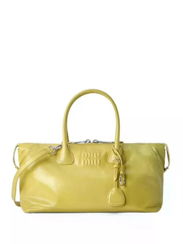 Miu Miu Embossed Logo Leather Shoulder Bag