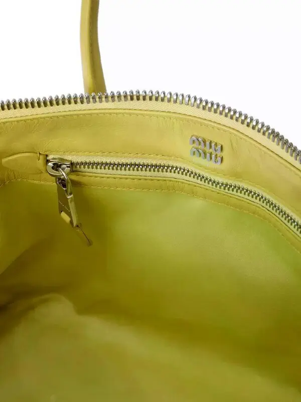 Miu Miu Embossed Logo Leather Shoulder Bag