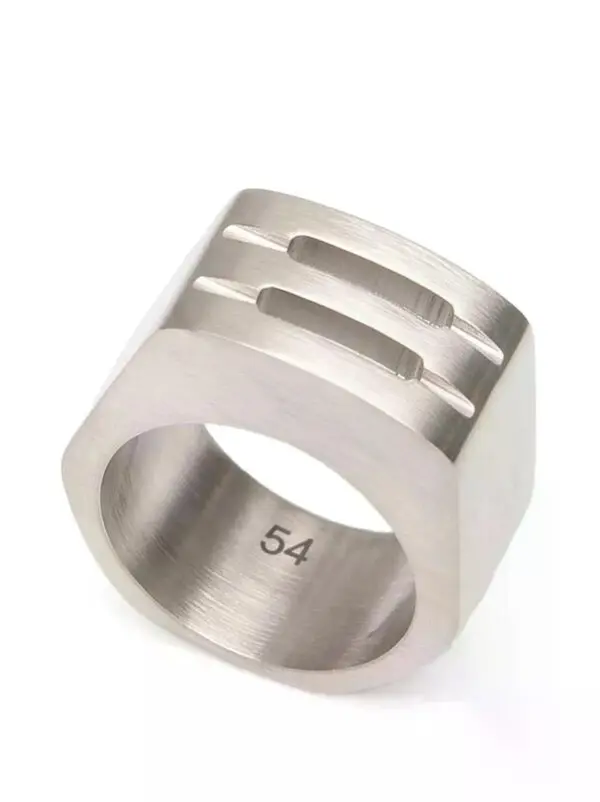 Rick Owens Grill Cut-out Detail Ring - Silver