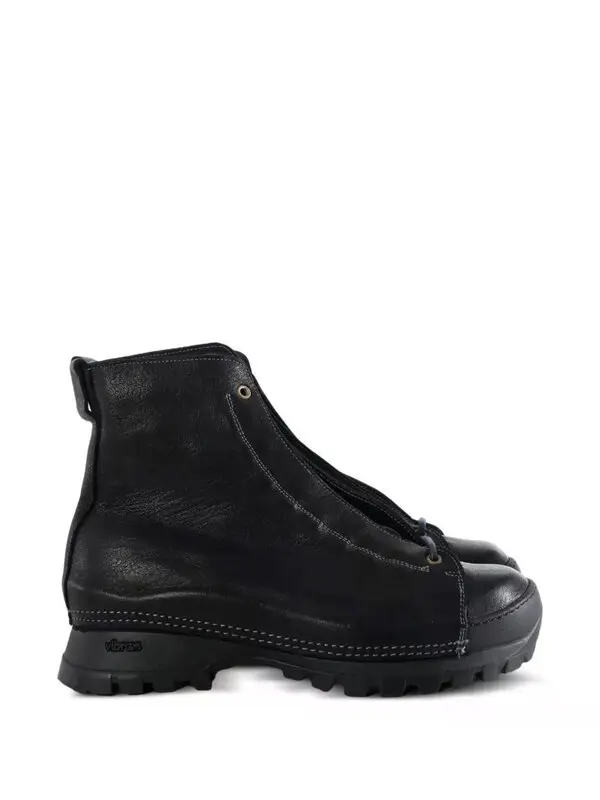Guidi Lace-up Leather Combat Boots - Black