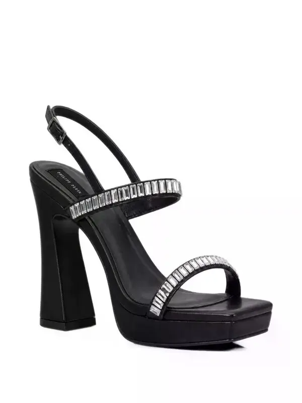 Philipp Plein Crystal-embellished Platform Sandals - Black