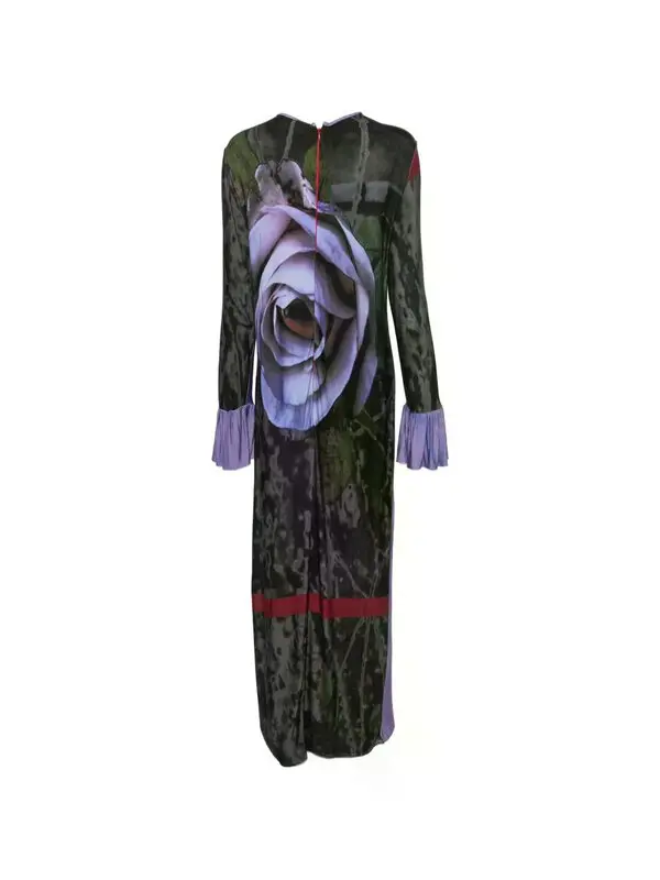 BARBARA BOLOGNA Floral-print Ruffled-cuff Maxi Dress