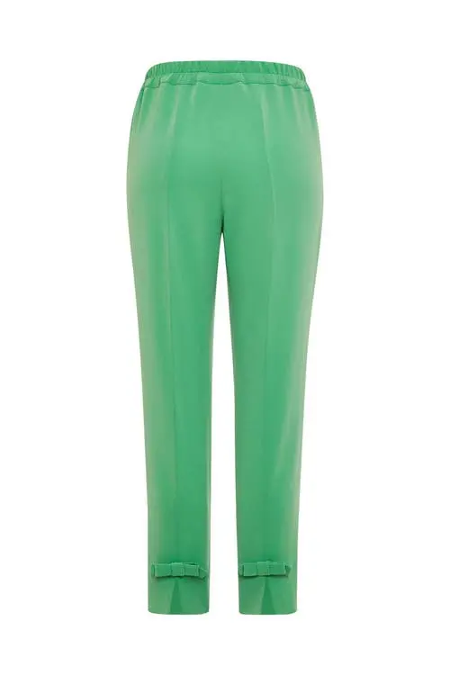 MAISON COMMON Straight Leg Cropped Pants With Bow Detail