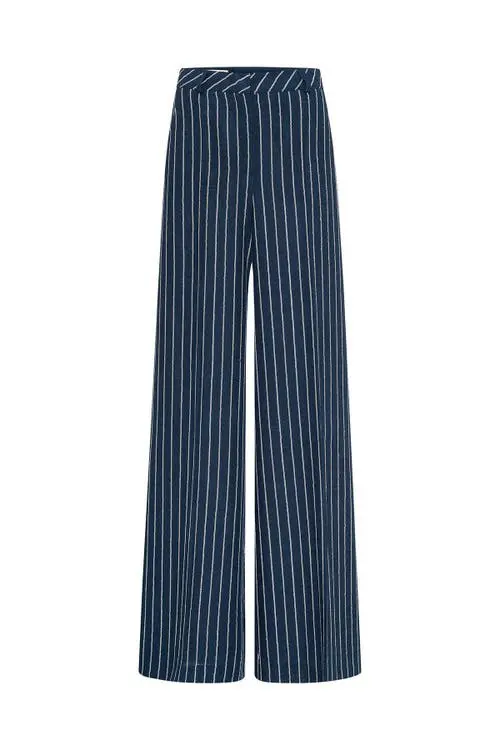 MAISON COMMON Wide-leg Pinstripe Sequin Trousers