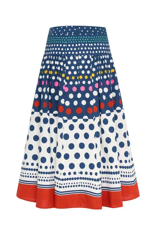 MAISON COMMON Printed Cotton Midi Skirt