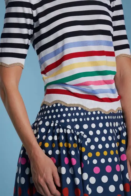 MAISON COMMON Printed Cotton Midi Skirt