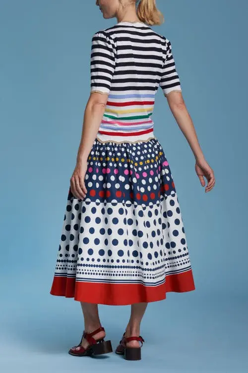 MAISON COMMON Printed Cotton Midi Skirt