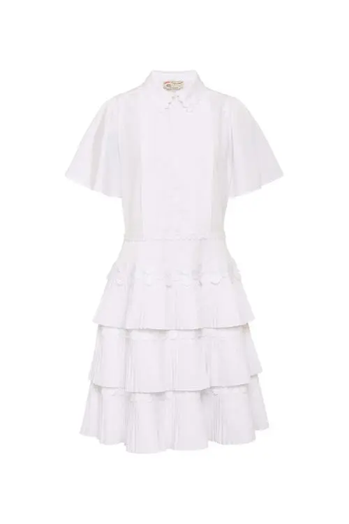 MAISON COMMON Pleated Dress With Scalloped Hems