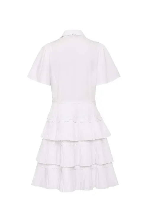 MAISON COMMON Pleated Dress With Scalloped Hems