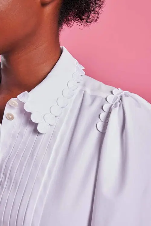 MAISON COMMON Pleated Dress With Scalloped Hems