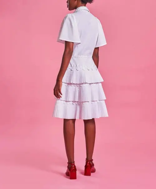 MAISON COMMON Pleated Dress With Scalloped Hems