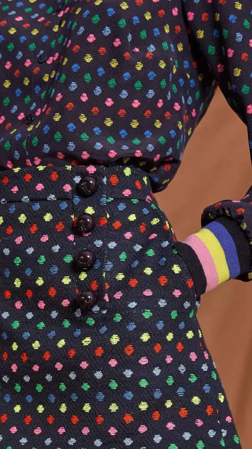 MAISON COMMON Dotted Tweed Short Skirt