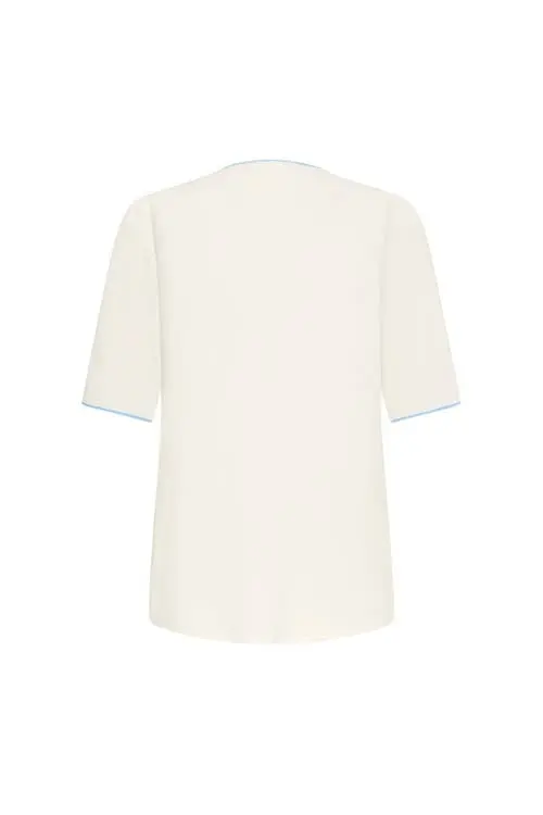 MAISON COMMON Half Sleeve Top With Bow Tie Detail