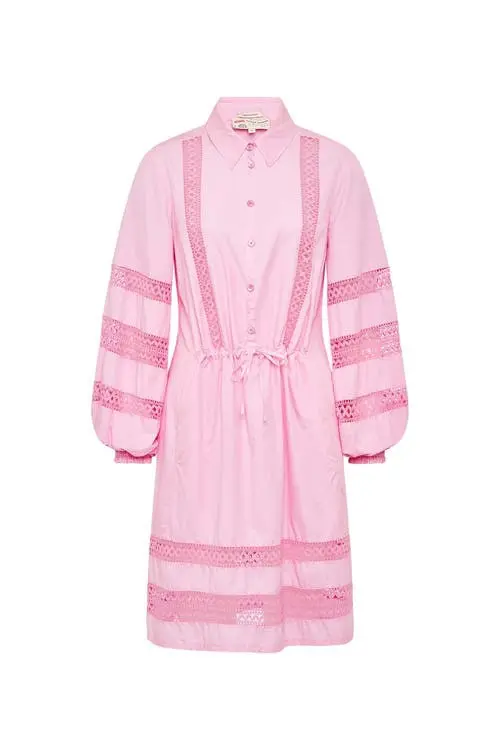 MAISON COMMON Knee-length Cotton Blend Dress With Macrame Details