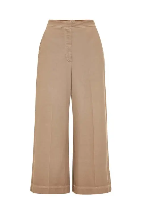 MAISON COMMON Cropped Wide-legged Pants - Stone