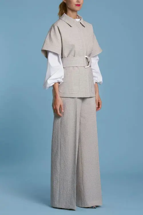 MAISON COMMON Wide Leg Vichy Trousers