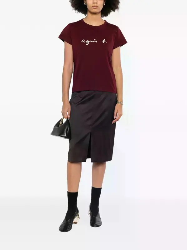 AGNES B. Logo-print T-shirt - Red
