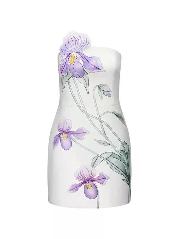 Jw Pei One-shoulder Floral Print Dress - White