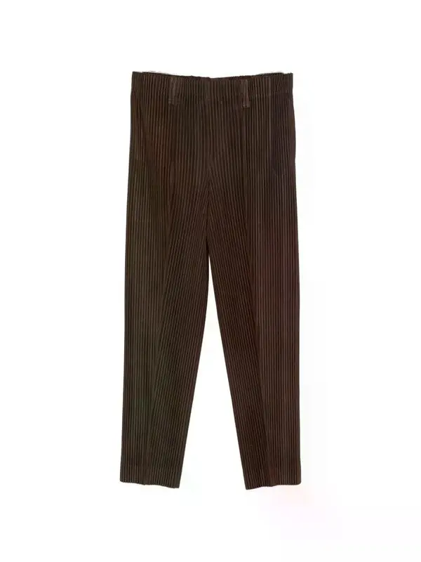 Issey Miyake Pleated Slit-hem Trousers - Brown