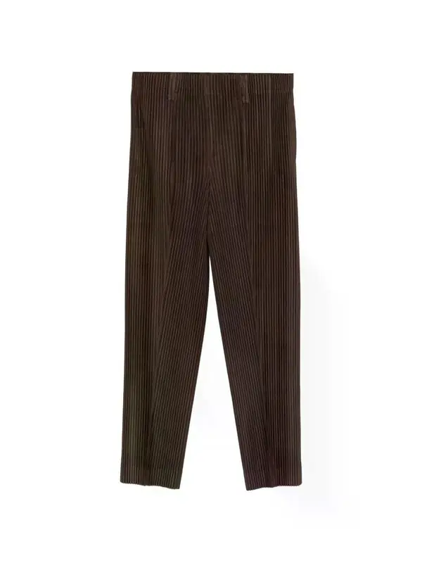 Issey Miyake Pleated Slit-hem Trousers - Brown
