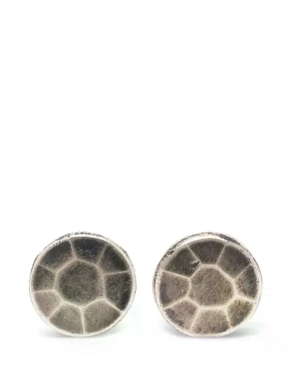 Werkstatt:München Hammered Faceted-stud Earrings - Silver