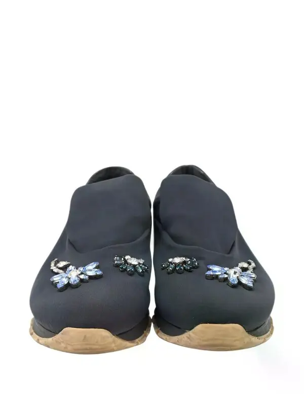 Prada Flower Crystal-embellished Slip-on Sneakers