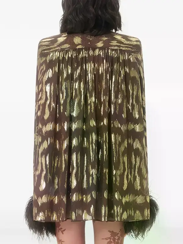 Valentino Garavani Gattocivetta Fauve Éclat Lurex Jacquard Shirt - Brown