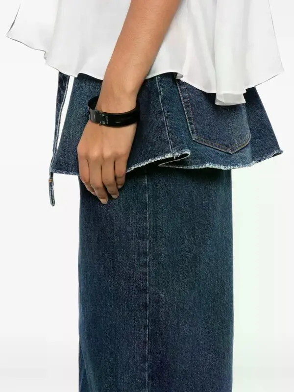 Sacai Peplum-detail Denim Skirt