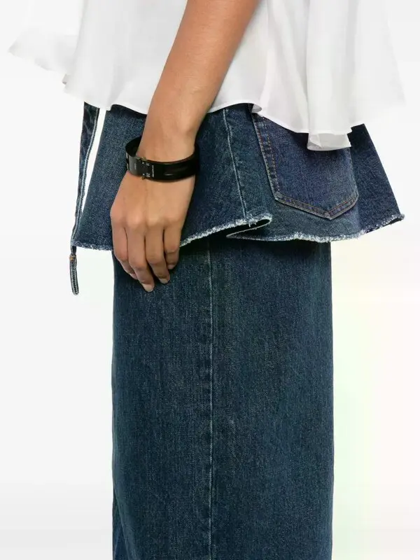Sacai Peplum-detail Denim Skirt