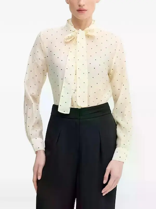 BENETTON Tie-neck Shirt - Neutrals