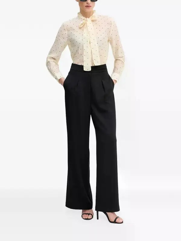 BENETTON Tie-neck Polka Dot Shirt