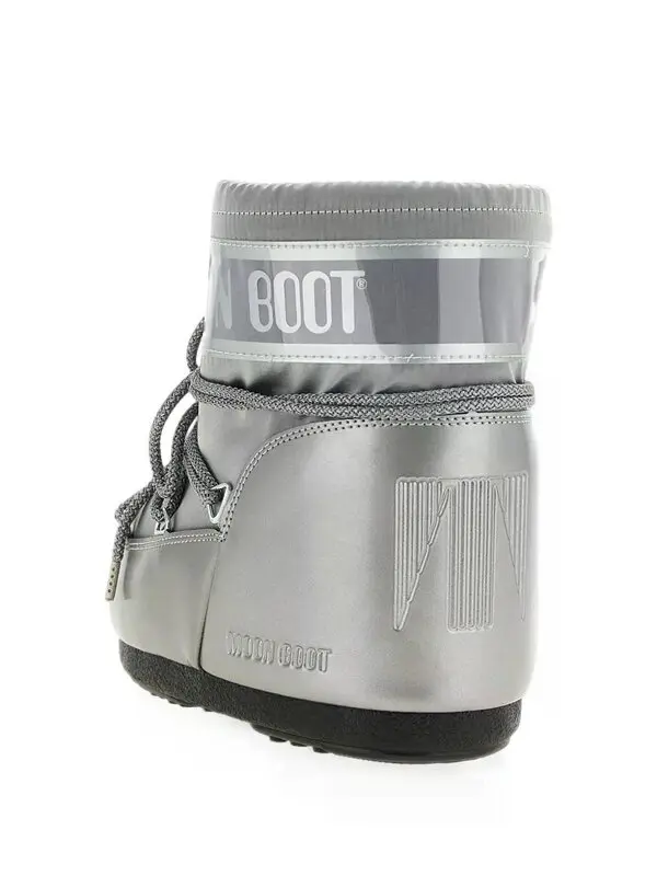 Moon Boot Icon Low Glance Silver Satin Boots