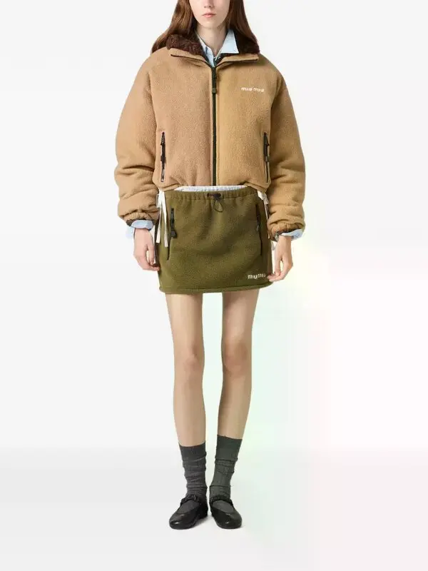 Miu Miu Logo-embroidered Fleece Jacket