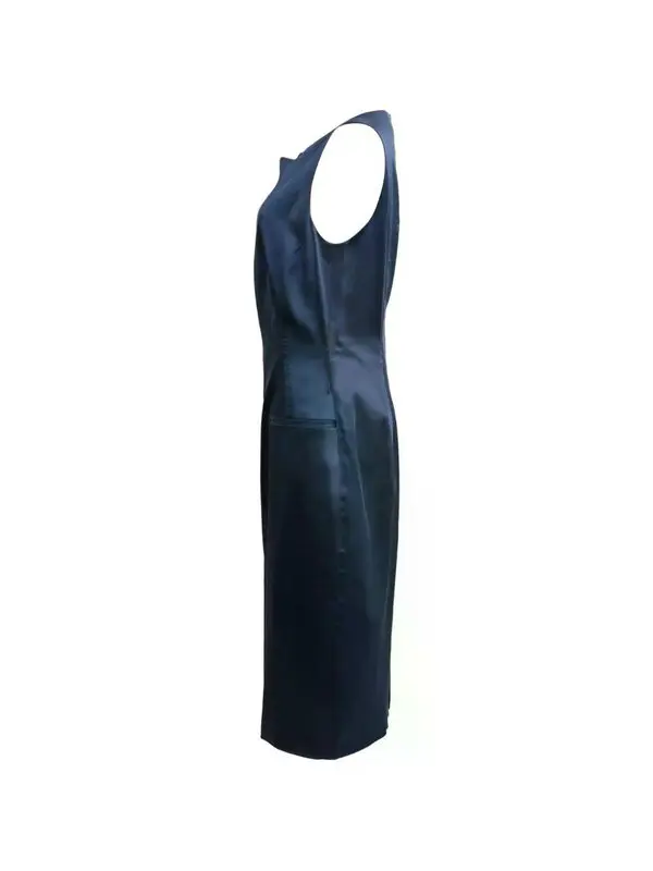 BOSS Sleeveless Midi Dress With Square Neck