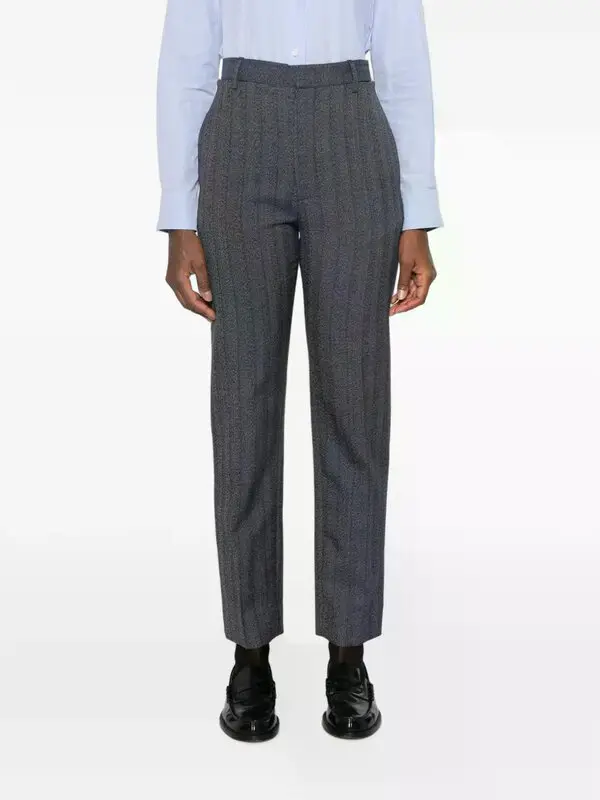 Victoria Beckham Pinstriped Herringbone Trousers