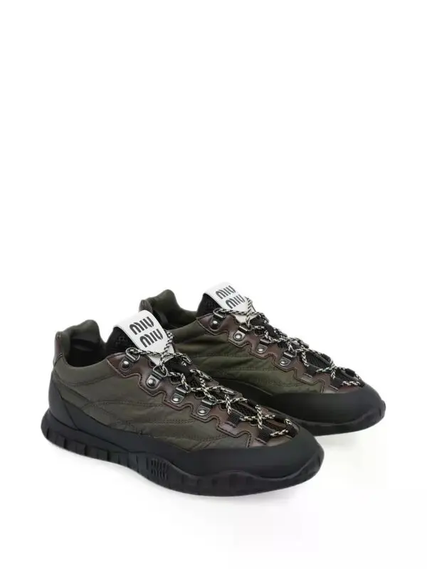 Miu Miu Technical Fabric And Leather Sneakers