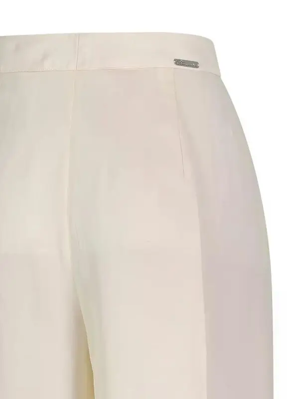Blumarine Pleated Wide-leg Gabardine Trousers - Neutrals
