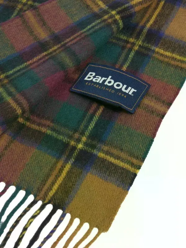Barbour Tartan-check Fringed Scarf - Brown