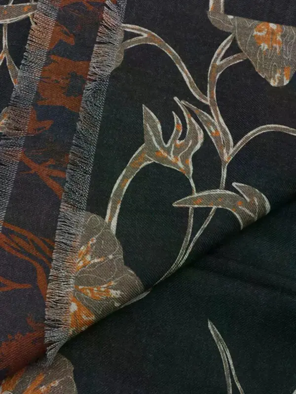 Altea Floral-jacquard Fringed Scarf