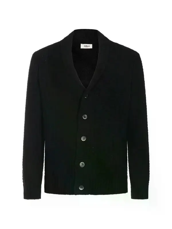 Altea Shawl-collar Chevron-knit Cardigan - Black