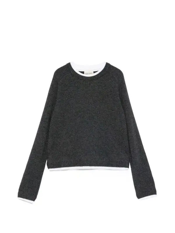 SEMICOUTURE Layered-effect Raglan-sleeve Sweater - Grey