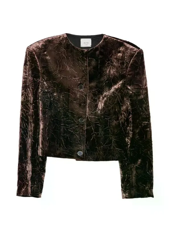 ALYSI Crinkled-finish Button-up Jacket - Brown