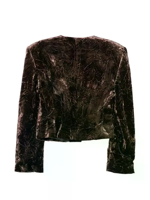ALYSI Crinkled-finish Button-up Jacket