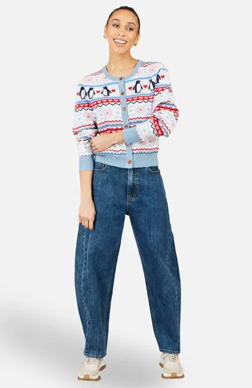 YUMI Penquin Fairisle Cardigan