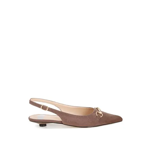 RAG & CO Bell Flower Classic Horsebit Detail Slingback Heels In Taupe By - Brown
