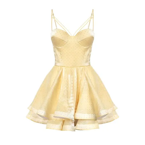 POST MERIDIEM Mini Bustier Dress With Rhinestones