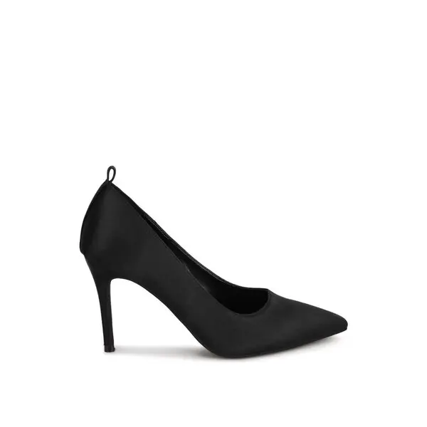RAG & CO Dittany Ankle Strap Stiletto Heel Pumps In Satin By - Black