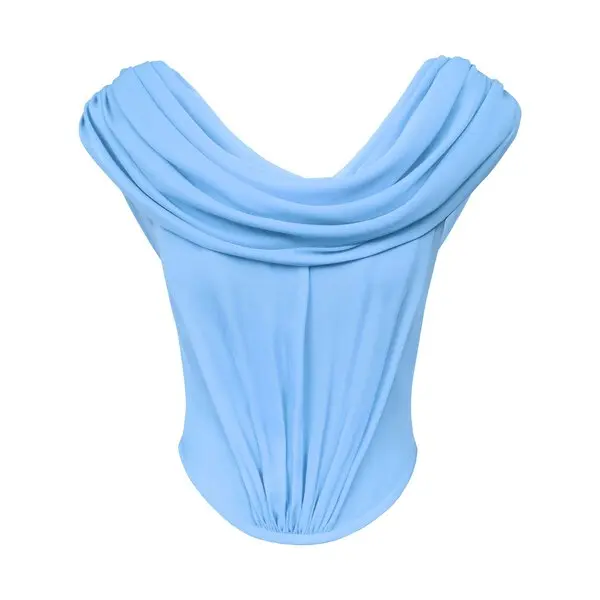 POST MERIDIEM Draped Cowl-neck Top With Front Panel Draping