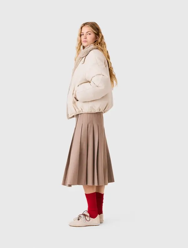 Maje Reversible Faux Fur Puffer Jacket