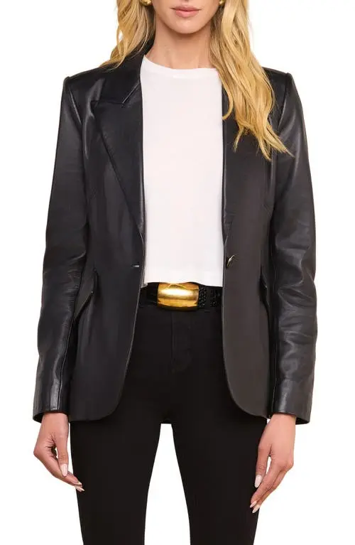 L'Agence Chamberlain Leather Blazer - Black
